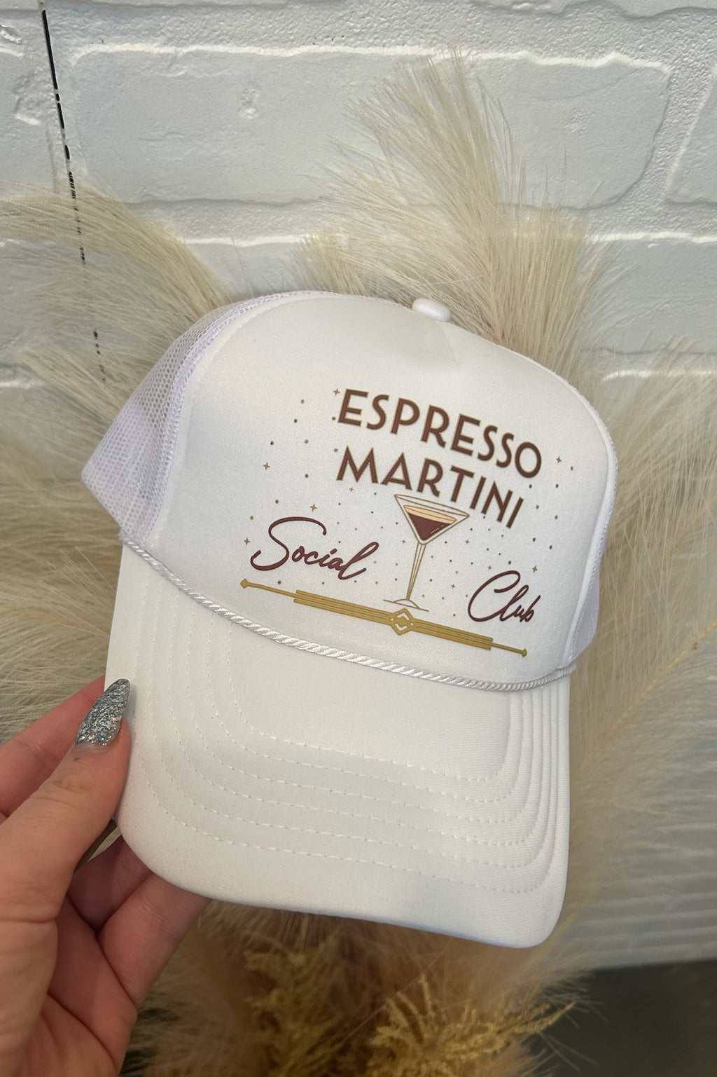 Espresso Martini Social Club Trucker -White – Trendy and Tipsy